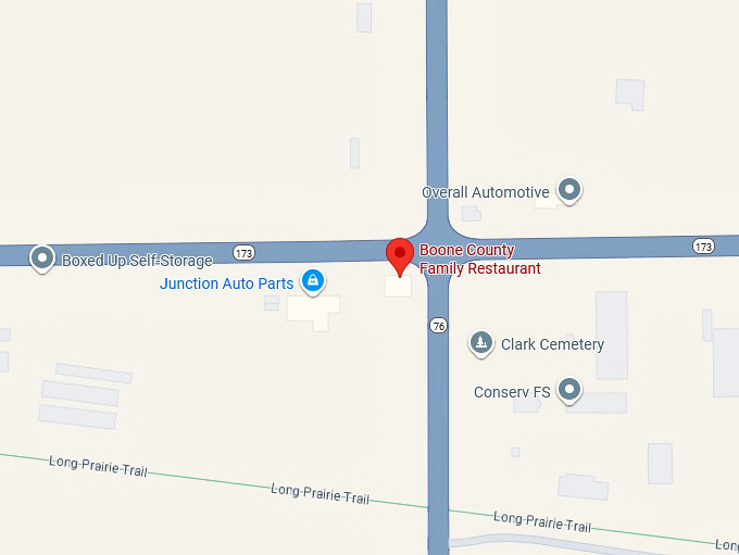 boone county family restaurant map