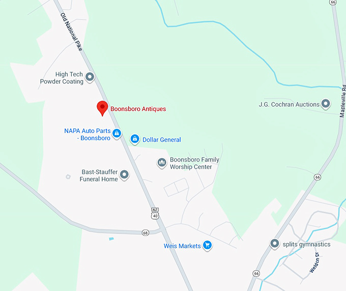 16. boonsboro antiques map