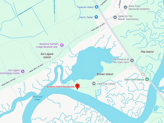 16. bowens island restaurant map