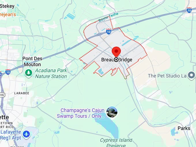 16. breaux bridge, la map