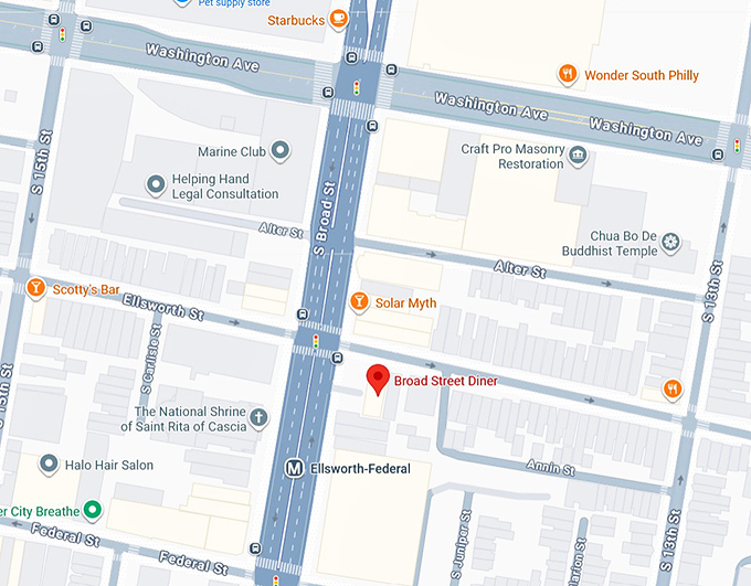 16. broad street diner map
