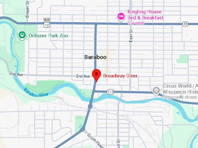 16. broadway diner map