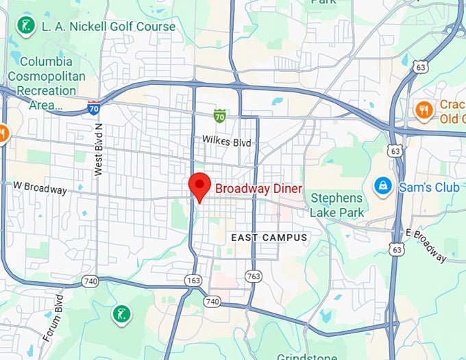 16. broadway diner map