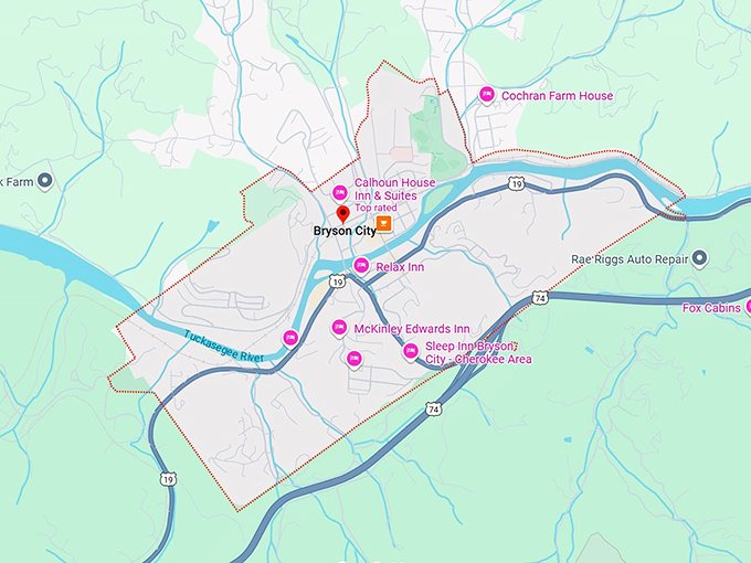 16. bryson city, nc map