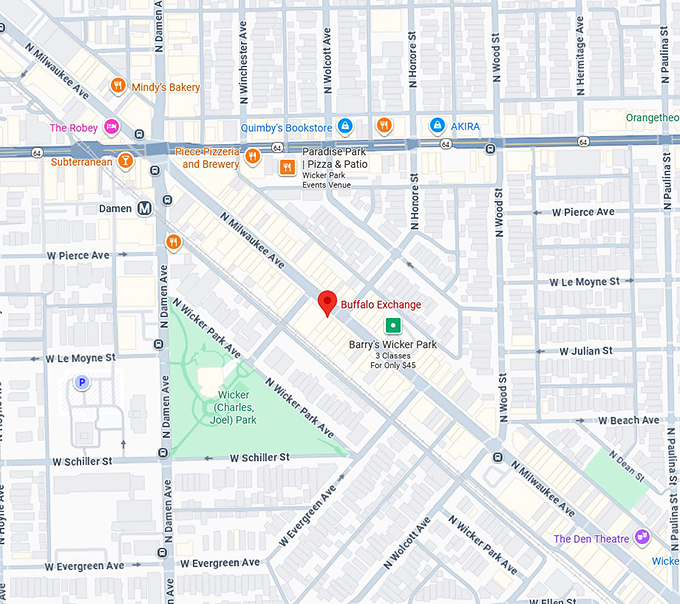 16. buffalo exchange (1478 n milwaukee ave) map