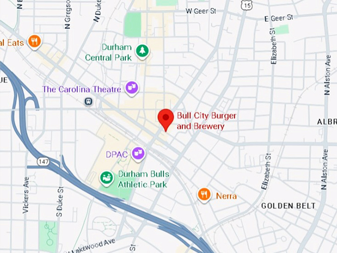 16. bull city burger & brewery map
