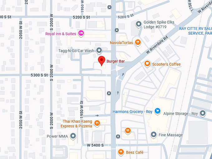 16. burger bar (5291 s 1900 w) map