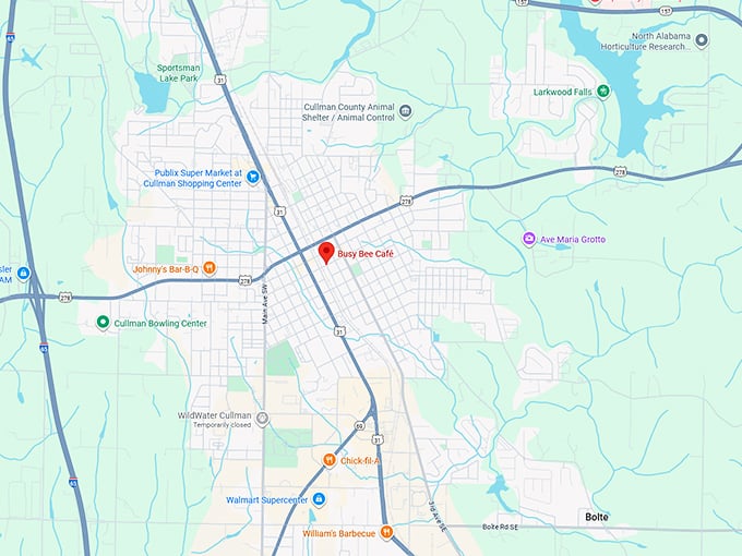 16. busy bee cafe map