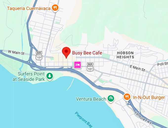 16. busy bee cafe map