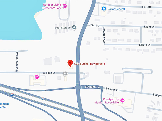 16. cj's butcher boy burgers map