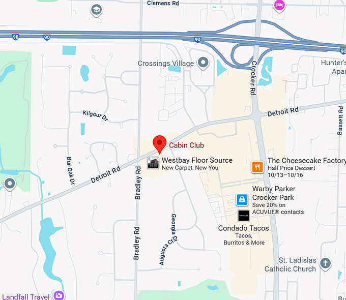 16. cabin club map