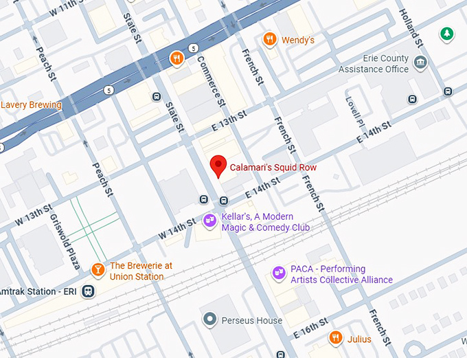 16. calamari's squid row map