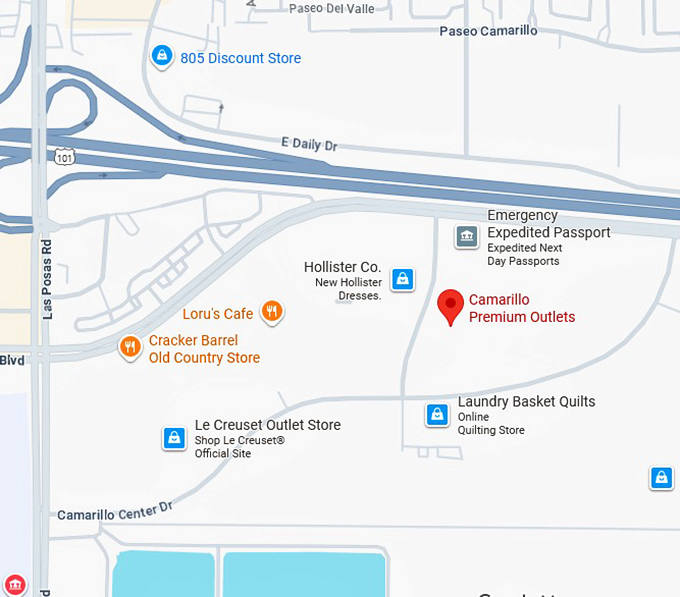 16. camarillo premium outlets map