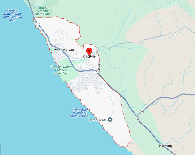 16. cambria, ca map