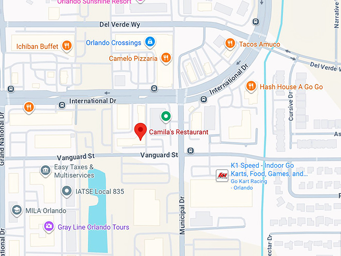 16. camila's restaurant (5458 international dr) map