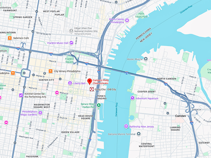 16. campo's philly cheesesteaks map