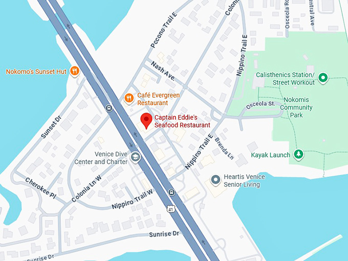 16. captain eddie&rsquo;s seafood restaurant map