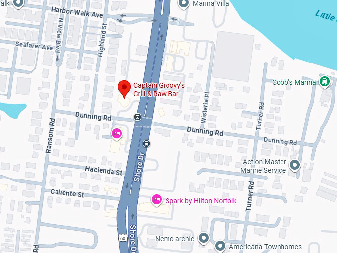 16. captain groovy&rsquo;s grill & raw bar map