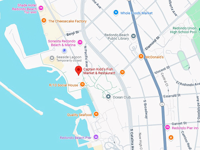 16. captain kidd's fish market & restaurant map