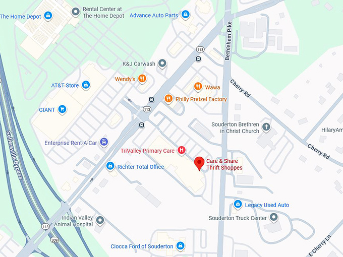 16. care & share thrift shoppes map