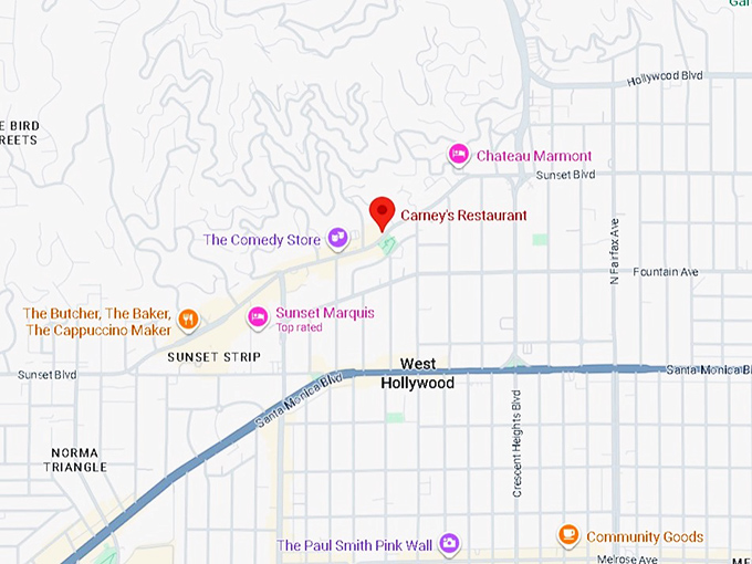 16. carney's restaurant map