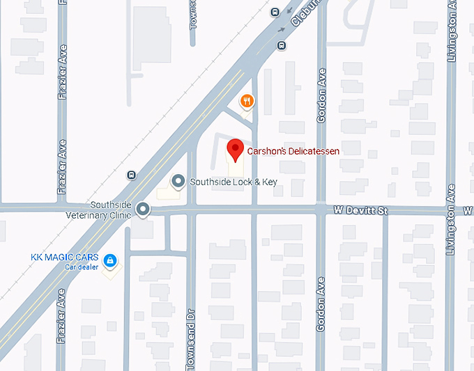 16. carshon's delicatessen map