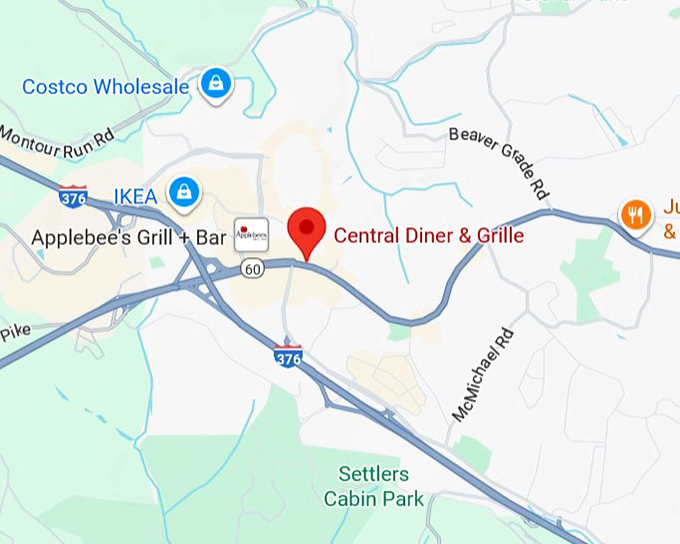 16. central diner & grille map