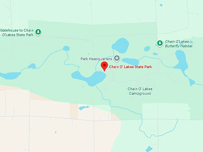 16. chain o&rsquo; lakes state park map