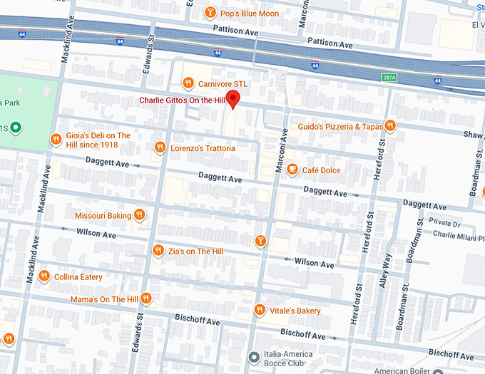 charlie gitto's on the hill map