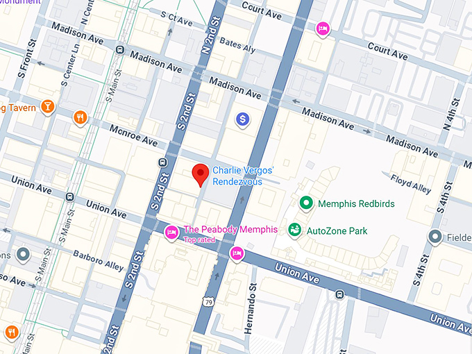 16. charlie vergos' rendezvous map