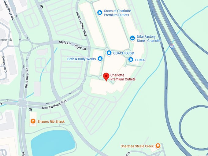 16. charlotte premium outlets map