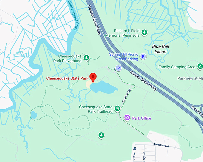 16. cheesequake state park map