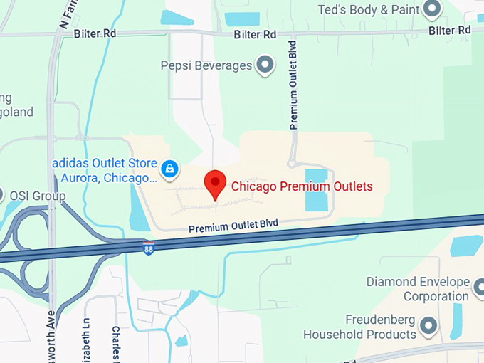 16. chicago premium outlets map