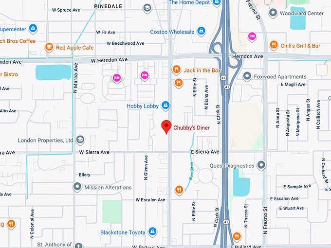 16. chubby's diner (6451 n blackstone ave) map