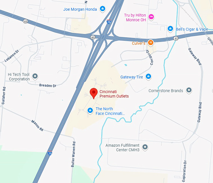 16. cincinnati premium outlets map