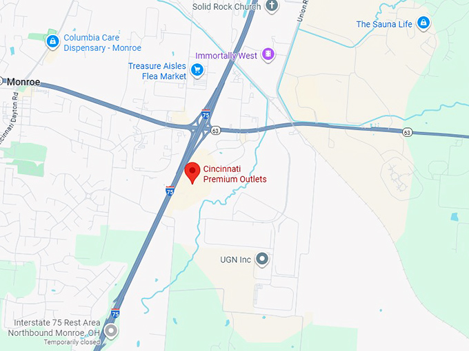 16. cincinnati premium outlets map