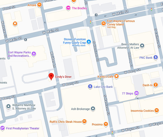 16. cindy&rsquo;s diner map