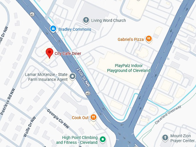 16. city cafe diner map