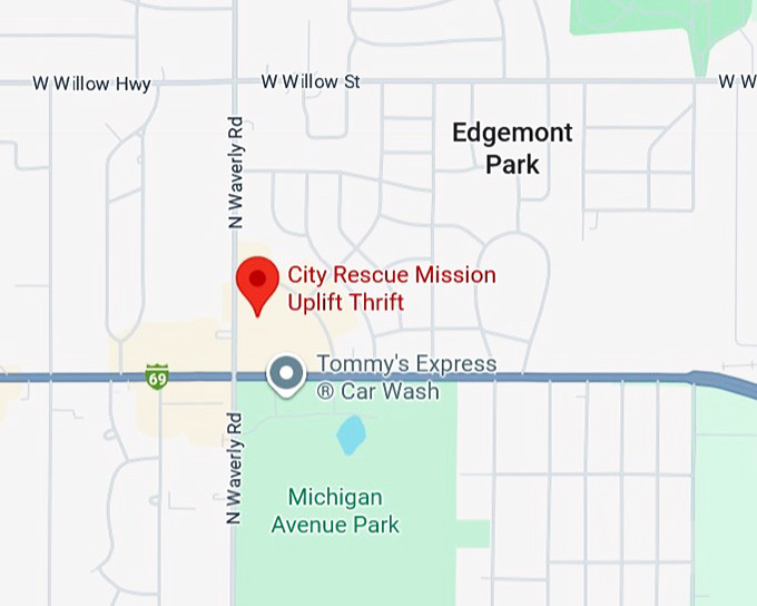 16. city rescue mission uplift thrift map