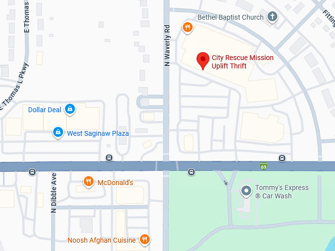 16. city rescue mission uplift thrift map