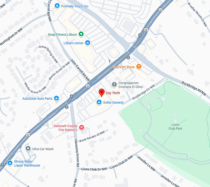 16. city thrift (5570 lawrenceville hwy ste a) map