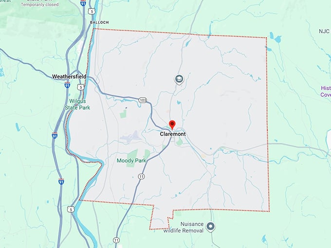 16. claremont, nh map