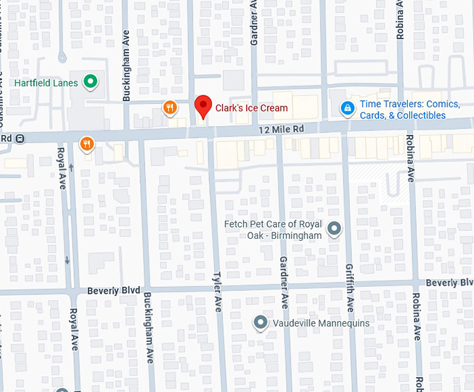 16. clark's ice cream map