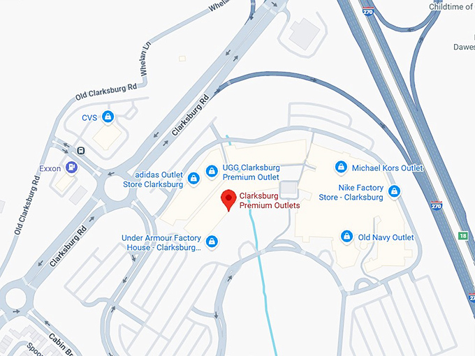 16. clarksburg premium outlets map