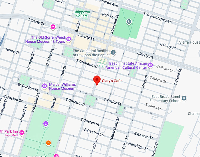 16. clary&rsquo;s cafe map