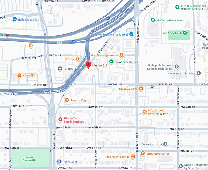 16. classen grill map