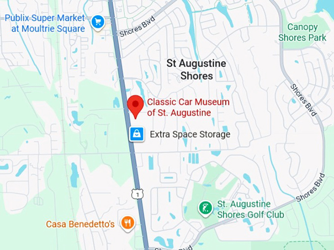 16. classic car museum of st. augustine map