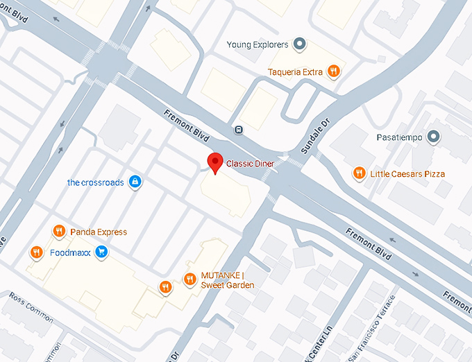 16. classic diner map