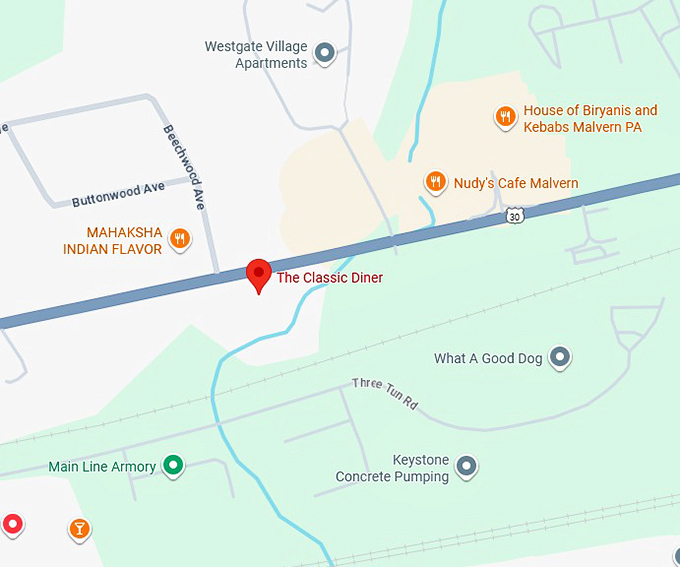 16. classic diner map