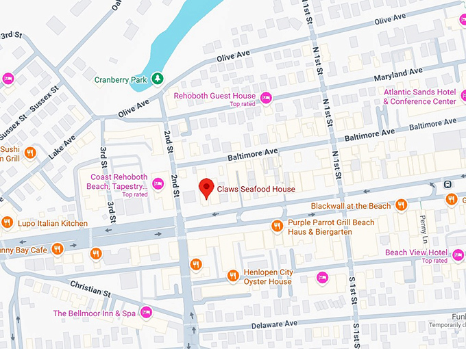 16. claws seafood house map